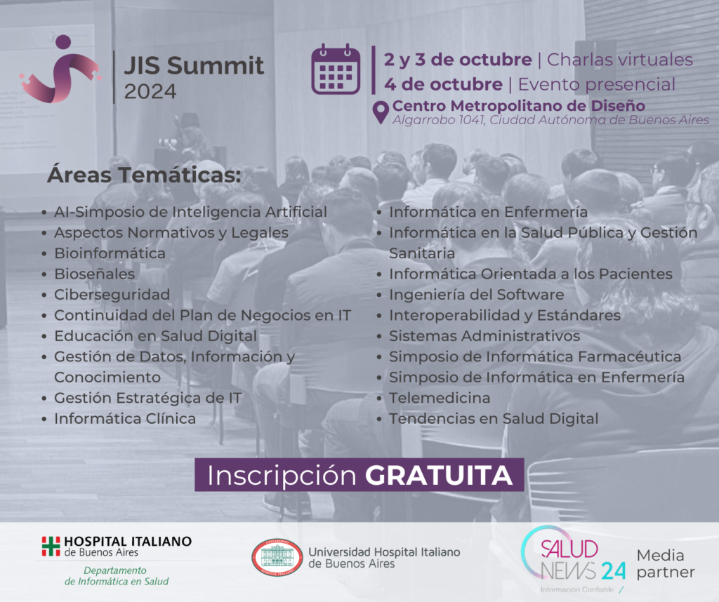 JIS Summit 2024: innovación, tendencias y conocimiento en salud digital 2, 3 y 4 de octubre ...